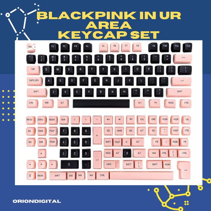 Jual GMK Blink Clone Black Pink PBT Keycap Keycaps CSA Cherry Profile ...