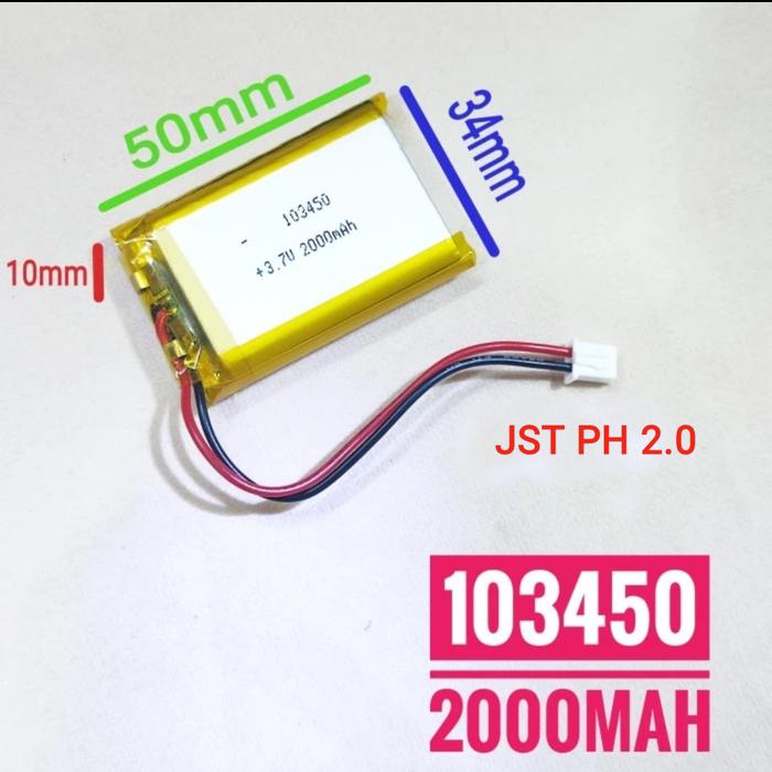 Jual 103450 Li ion 3.7v 2000mAh Protection Baterai Charge Mp3 Mp4 GPS - Kab. Bogor - CREMADDICT ...