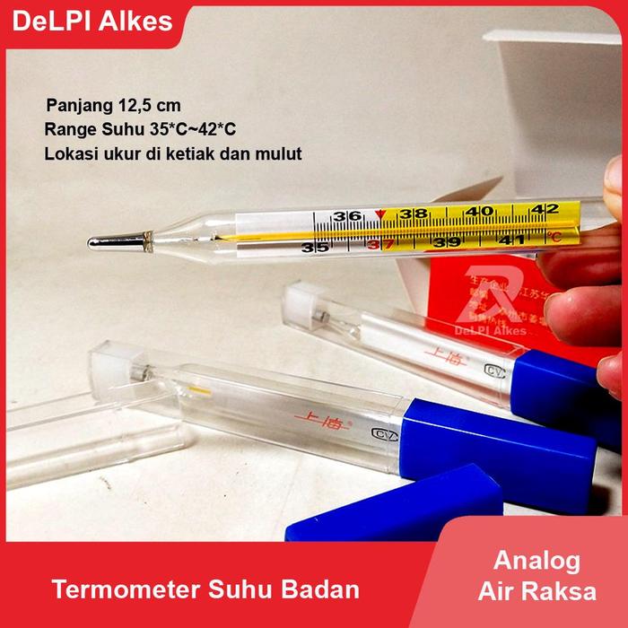 Jual Termometer Badan Ketiak Thermometer Analog Air Raksa Kaca ...