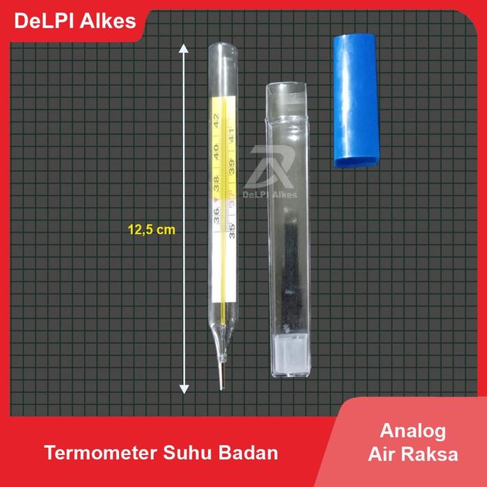 Jual Termometer Badan Ketiak Thermometer Analog Air Raksa Kaca ...