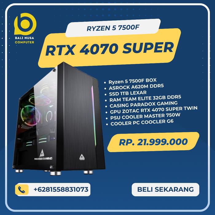 Jual PC GAMING RTX 4070 SUPER | RYZEN 5 7500F | A620M | 32GB DDR5 - Kota Denpasar - Bali Nusa ...