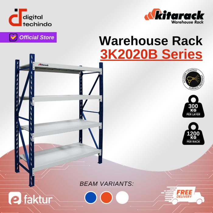 Promo Rak Gudang Besi 300kg per Layer Rack Gudang 2 Meter Starter Rack ...