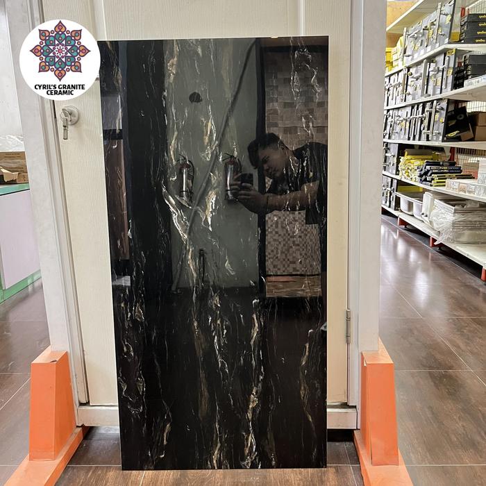 Jual Granit 60x120 Motif Marmer Hitam Corak Emas Black Aurora - Kab ...