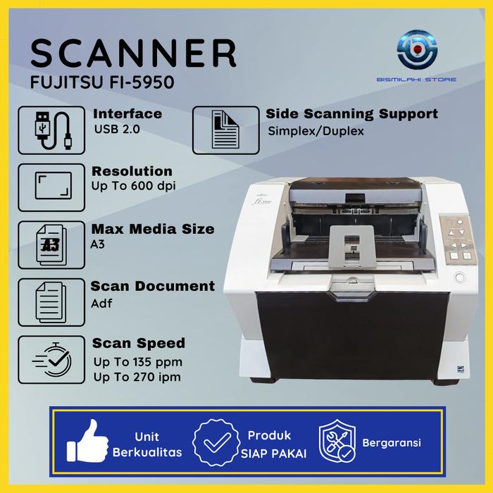 Jual Scanner A3 High Speed Fujitsu Fi-5950 Speed Scan Hingga 135 PPM ...