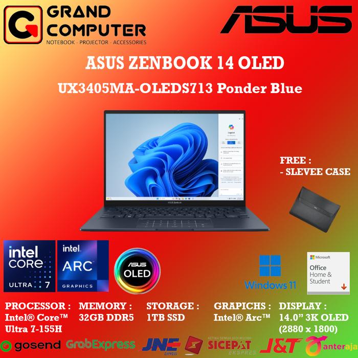 Jual ASUS ZENBOOK 14 OLED UX3405MA-OLEDS713 ULTRA 7-155H 32GB 1TB WIN11 ...