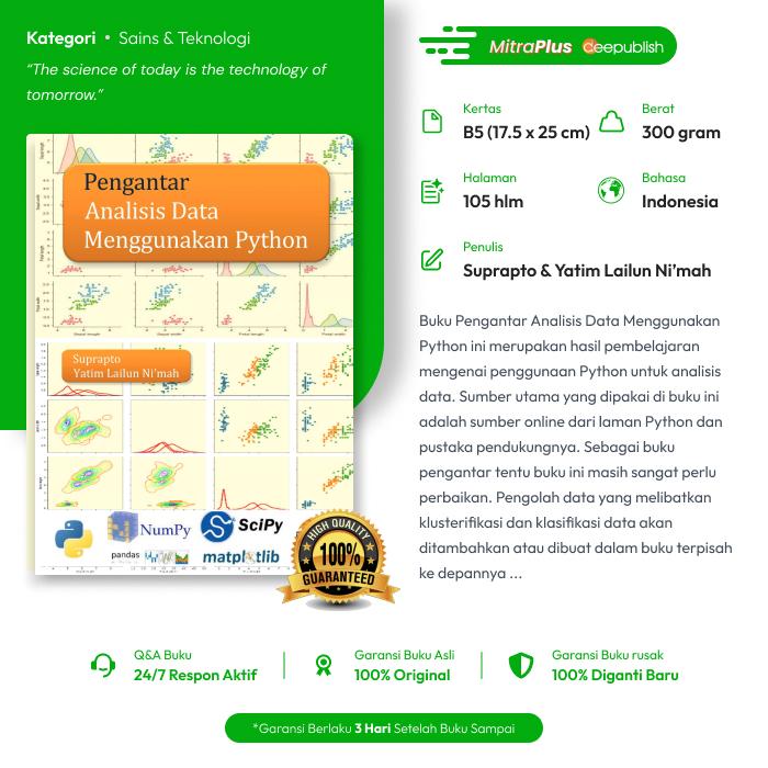 Jual [Buku] Pengantar Analisis Data Menggunakan Python - Kab. Sleman - Decade Id | Tokopedia