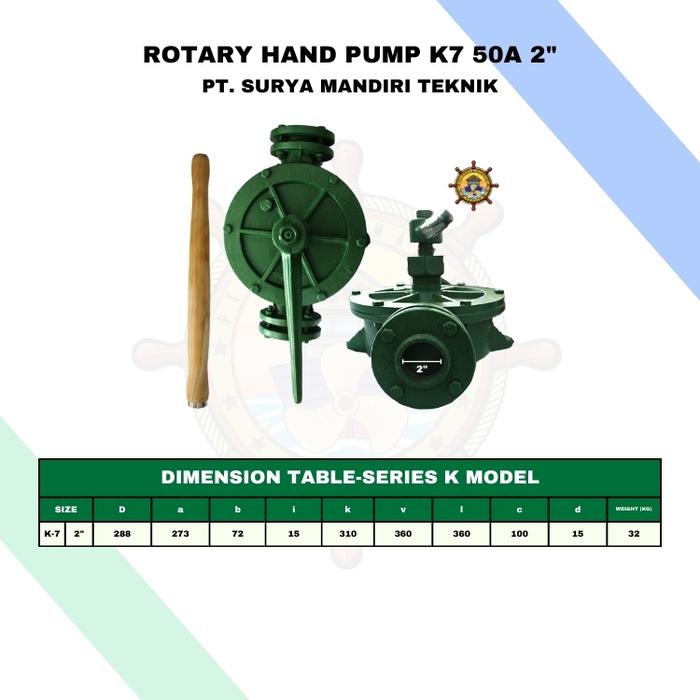 Jual POMPA SEMI ROTARY HAND PUMP K7 50A 2" - Kota Surabaya - Surya ...