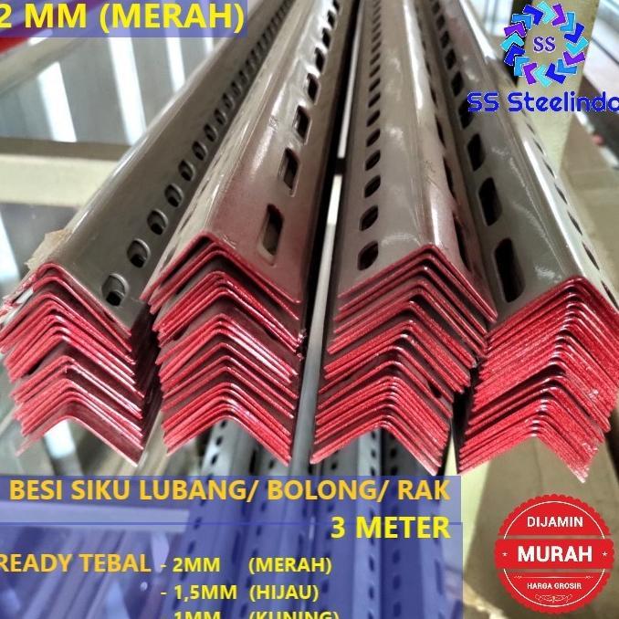 Jual BESI L SIKU LUBANG-BOLONG RAK 3 METER LEBAR 3,5CM (TEBAL 1MM 1,5MM ...