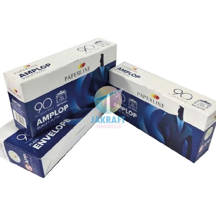 Jual (100 Pcs) Amplop Putih Polos PAPERLINE 90 PPS DL Ukuran Besar 110 ...