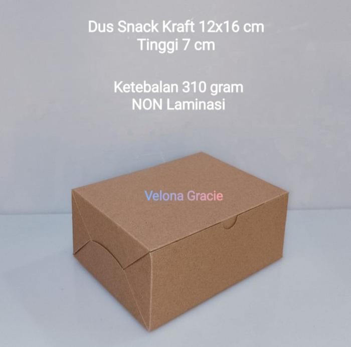 Jual Dus Kraft 12x16 isi 50 pcs Kotak Kue Snack Box Coklat non laminasi ...