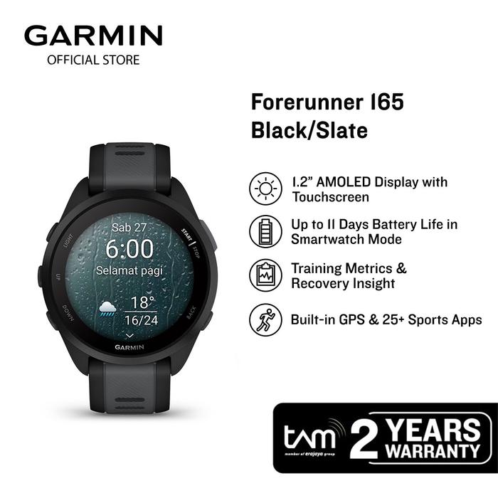 Promo Garmin Forerunner 165 - Black/Slate Cicil 0% 3x - Kab. Tangerang ...