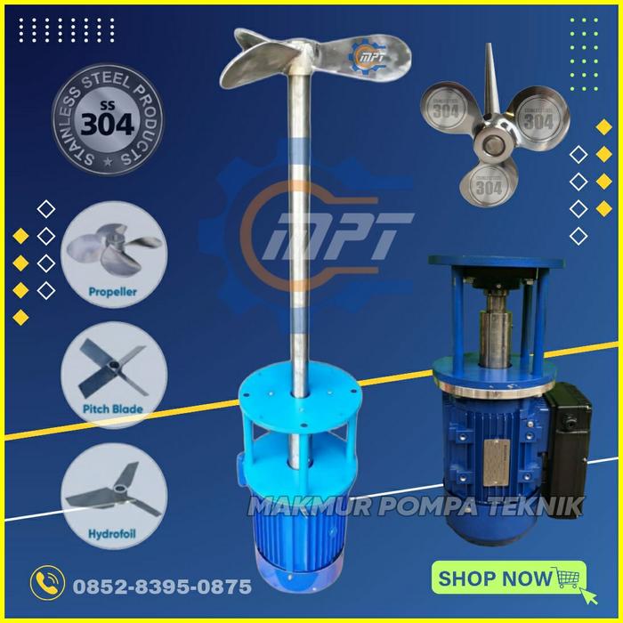 Jual Agitator Mixer Kimia Stainless SUS 304 1.5Kw 2HP 380V Agitator ...