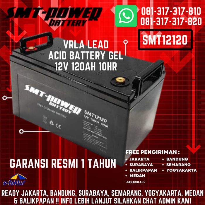 Jual DEEP CYCLE GEL BATTERY SMT - POWER 12V 120AH AKI VRLA SOLAR PANEL ...