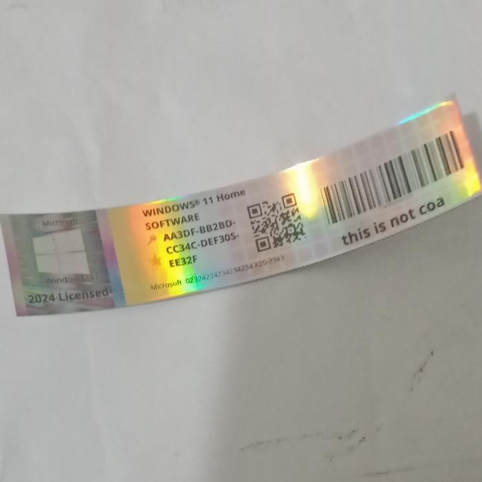 Jual stiker laptop komputer hologram coa windows 11 home license 2024 ...