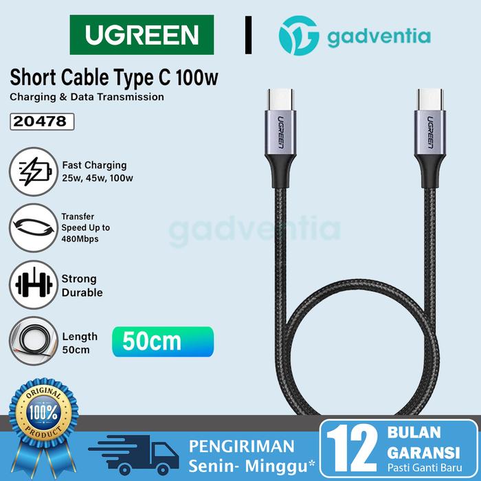 Jual UGREEN Kabel Data PowerBank Kabel Pendek Type C Micro USB Fast ...