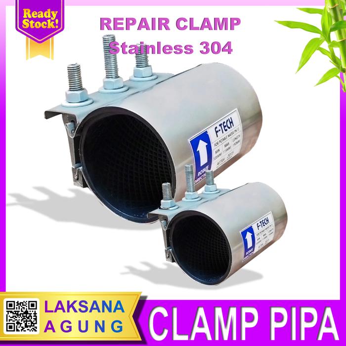 Jual F-Tech Repair Clamp Stainless 8 inch | Klem kebocoran Pipa Dn ...