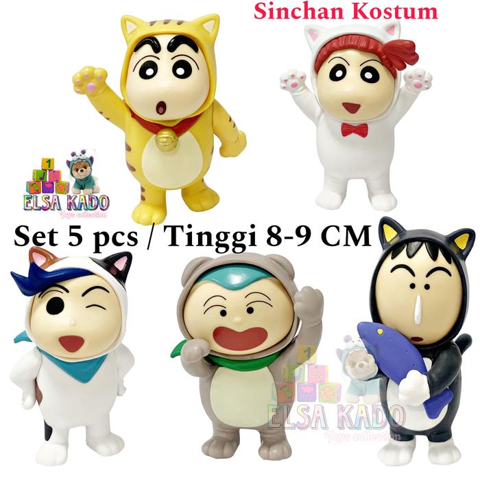 Promo Action Figure Crayon Sinchan Set 5 Kostum Masao Bochan Nene Toru ...