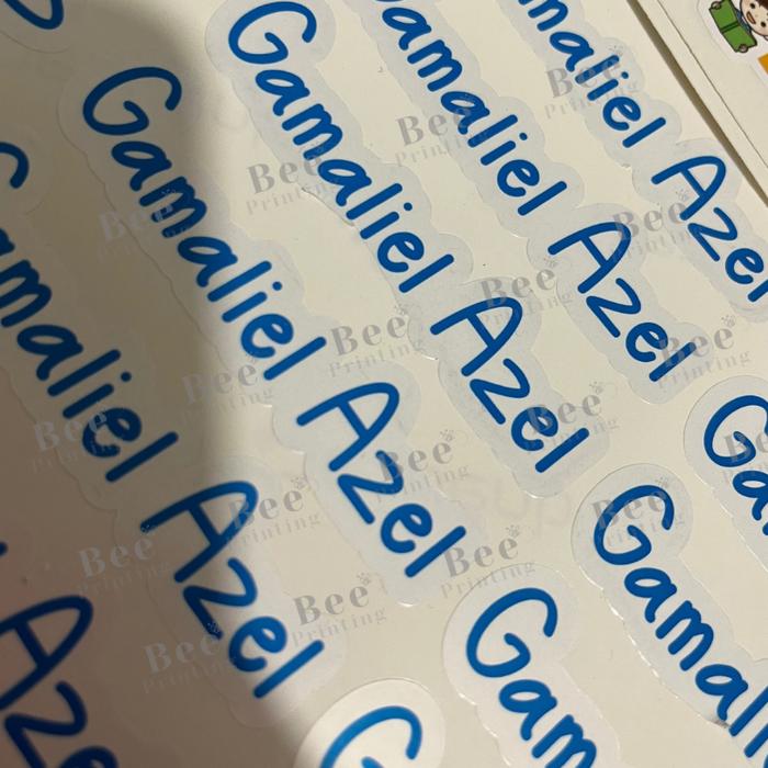 Jual STIKER LABEL NAMA SESUAI POLA CUSTOM WATERPROOF GLOSSY TRANSPARAN ...