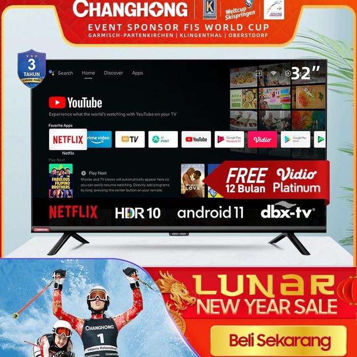 Jual FN Changhong 32 Inch Newest Android 11 Frameless Smart TV Digital ...