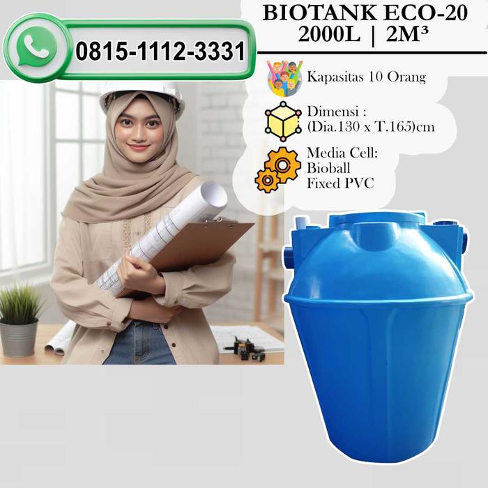 Jual Septictank Biofil Biotech Kapasitas 2000 Ltr 2M3 / Biotank ...
