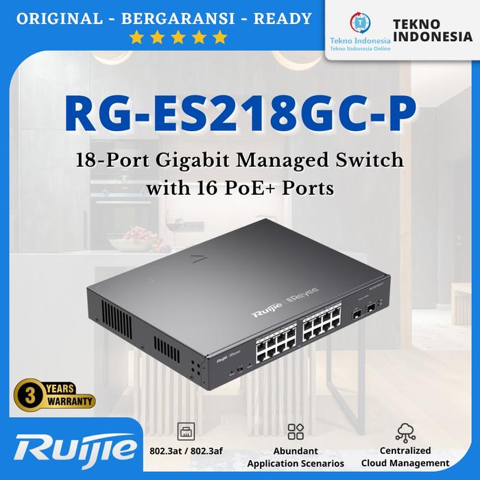 Jual Ruijie Reyee RG-ES218GC-P 16 Ports PoE Cloud Managed Switch - Kota Semarang - Tekno ...