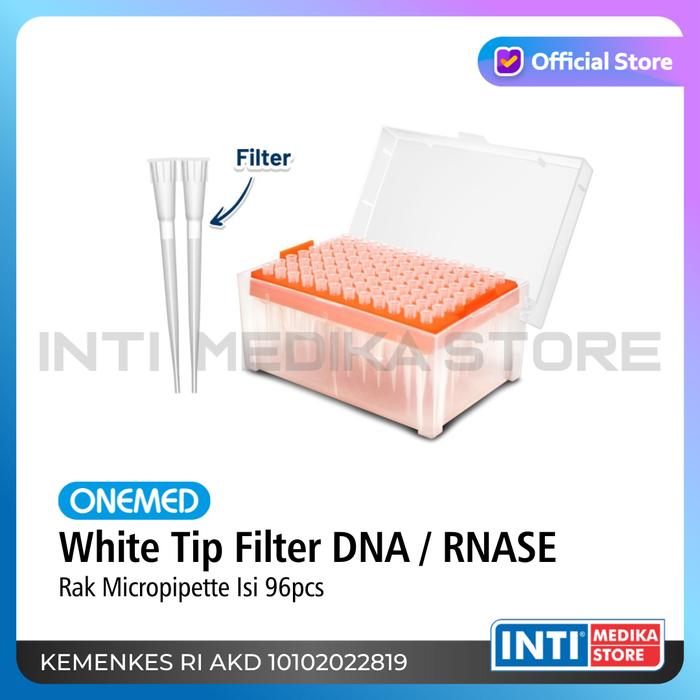 Promo ONEMED - Micropipette White Tip DENGAN FILTER DNA / RNAse + Rack ...