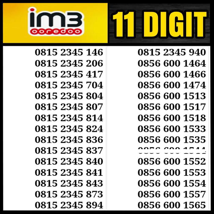 Jual indosat m3 rapih11 digit 4G - Jakarta Pusat - NomorCantik_Sellindo ...