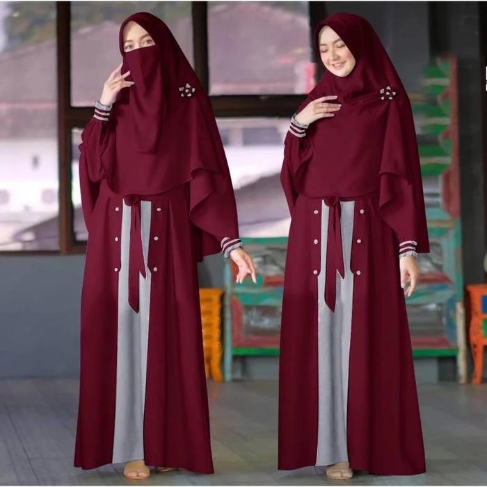 Jual GAMIS WANITA CANTIK BONUS KERUDUNG & CADAR BAJU LEBARAN MUSLIMAH ...