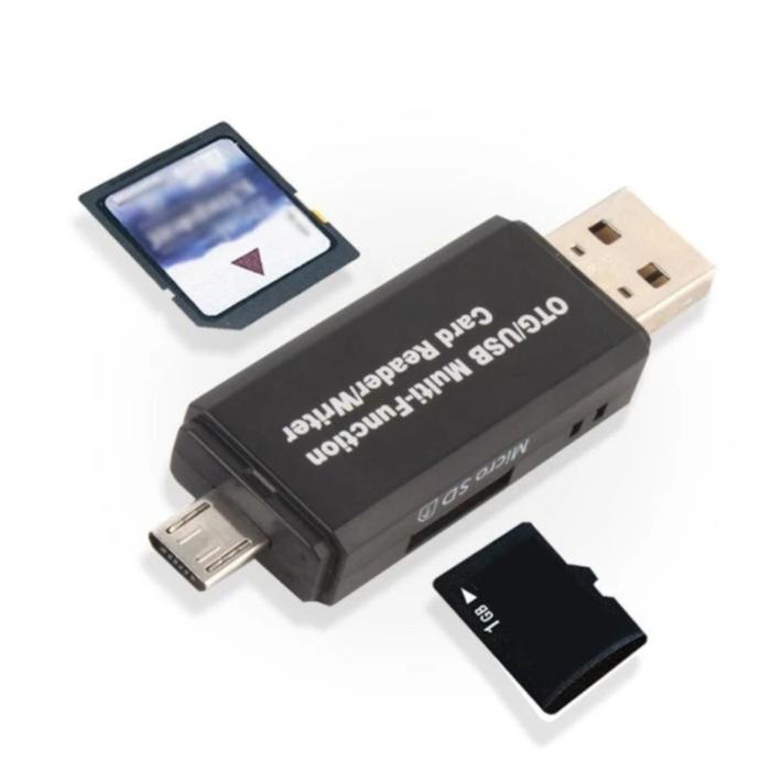 Jual Card Reader 2.0 Micro USB 2 in 1 OTG Card Reader Micro SD / SD ...