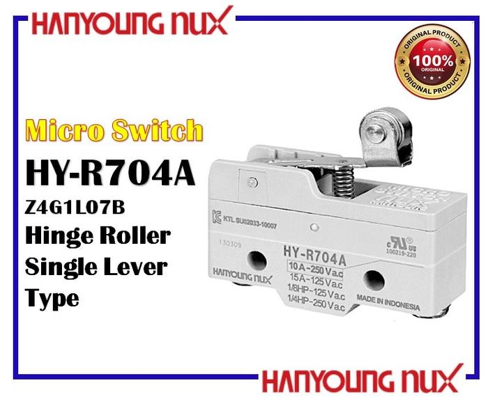 Jual Micro Switch Hanyoung HY-R704A Hinge Roller SIngle Lever Type ...