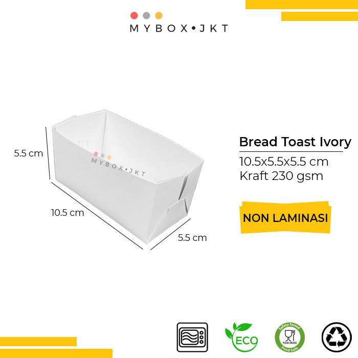 Jual Box Kotak Roti Bread Toast Paper Tray Ivory Putih 10,5x5,5x5,5 ...