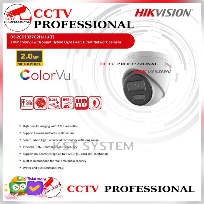 Promo IP CAMERA HIKVISION 2MP COLORVU INDOOR DS-2CD1327G2H - LIU Cicil ...
