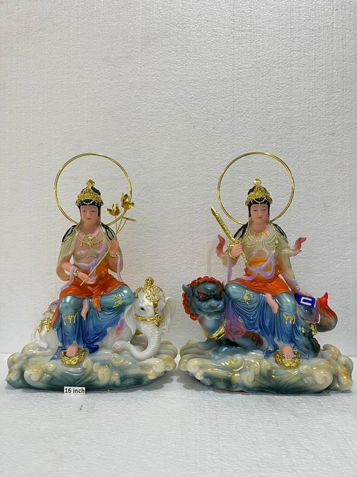 Jual patung Buddha manjusri wen Su pu sa / pu sian pu sa bahan marmer ...