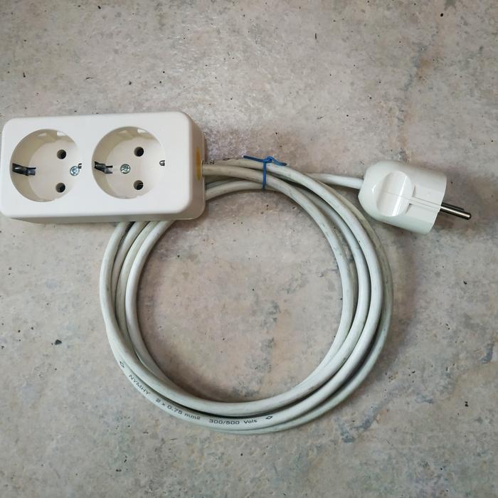 Jual Kabel Listrik Extention 2 Meter Stop kontak 2 lubang VISICOM 2 x 0 ...