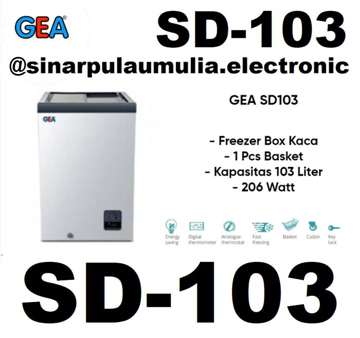 Jual GEA Sliding Curve Glass Chest Freezer Box 103 Liter - SD 103 / SD103 - Kota Pontianak ...