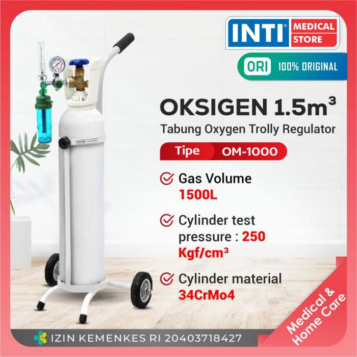 Jual Tabung Oksigen Set 1,5 m3 (Trolley - Regulator - Tabung) KHUSUS ...