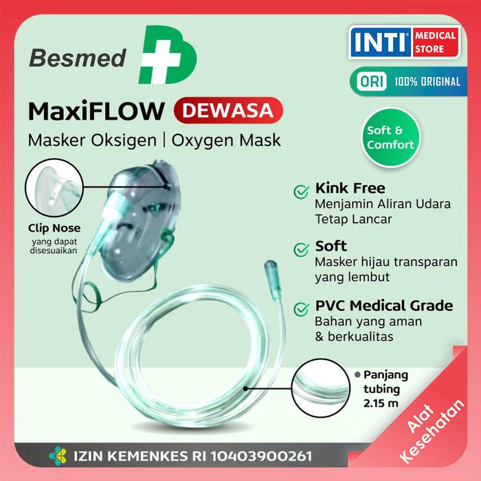 Promo Besmed | Maxiflow Masker Oksigen Dewasa | Maxiflow Oxygen Mask ...