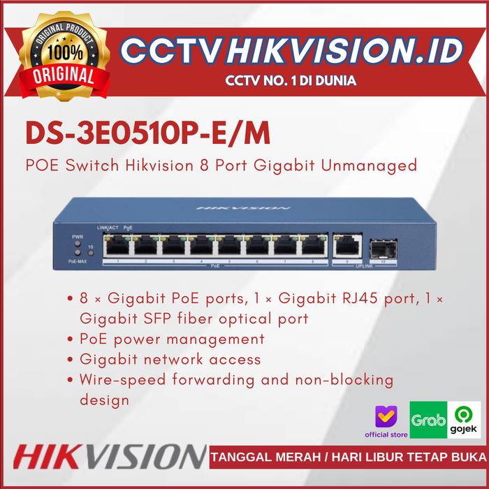 Jual HIKVISION DS-3E0510P-E/M POE SWITCH 8 PORT GIGABIT 2 UPLINK - Jakarta Selatan ...