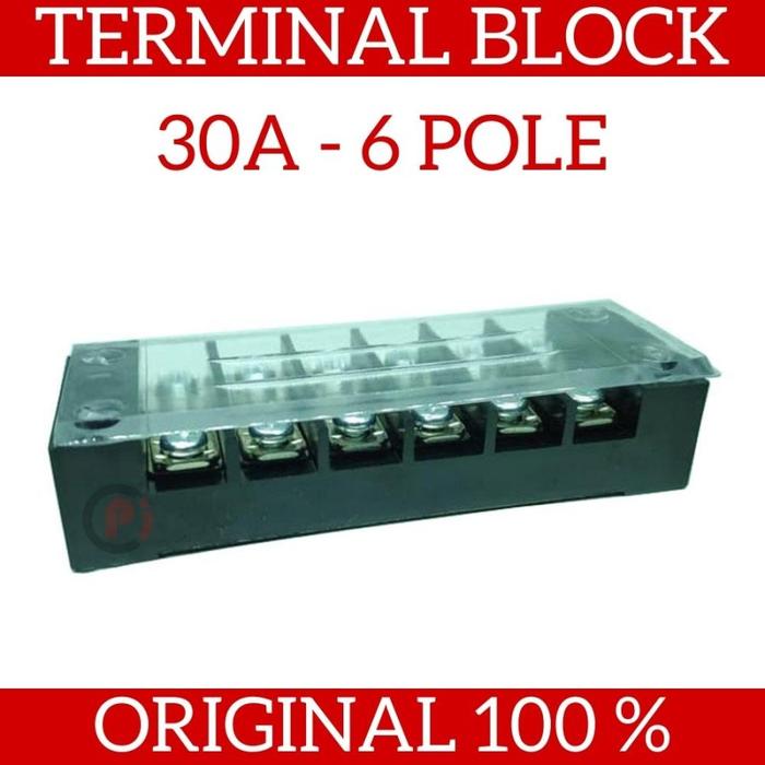 Jual Terminal Block 3006 30A 6 Pole Isolator Kabel Listrik Blok 6P 30 ...