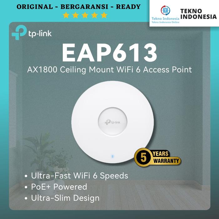 Jual TP-LINK EAP613 AX1800 OMADA Ceiling Access Point WiFi 6 TPLink ...