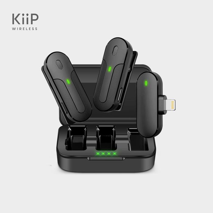 Promo KiiP M8 Mic Clip On Wireless Dual Mikrofon Type C Iphone Charging ...