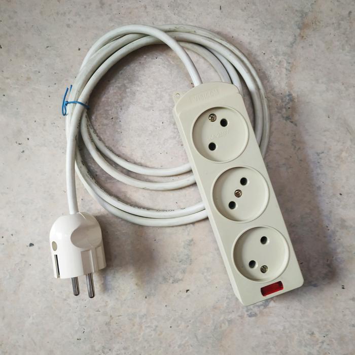 Jual Kabel Listrik Ext.2 Meter Stop kontak 3 lubang gepeng VISICOM 2 x ...