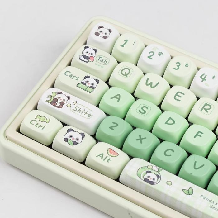 Jual SOA Gradient Green Panda keycaps profile pbt keren lucu not moa ...