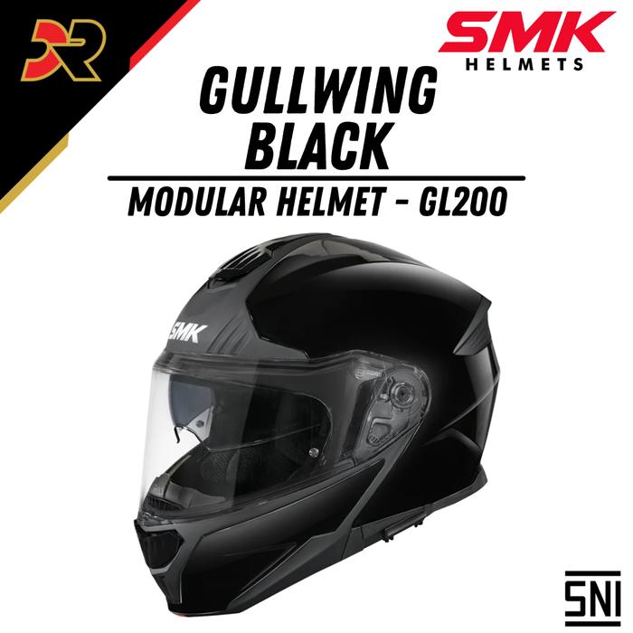 Jual SMK Gullwing GL200 Black Glossy Helm Modular Flip Up SNI - Jakarta ...