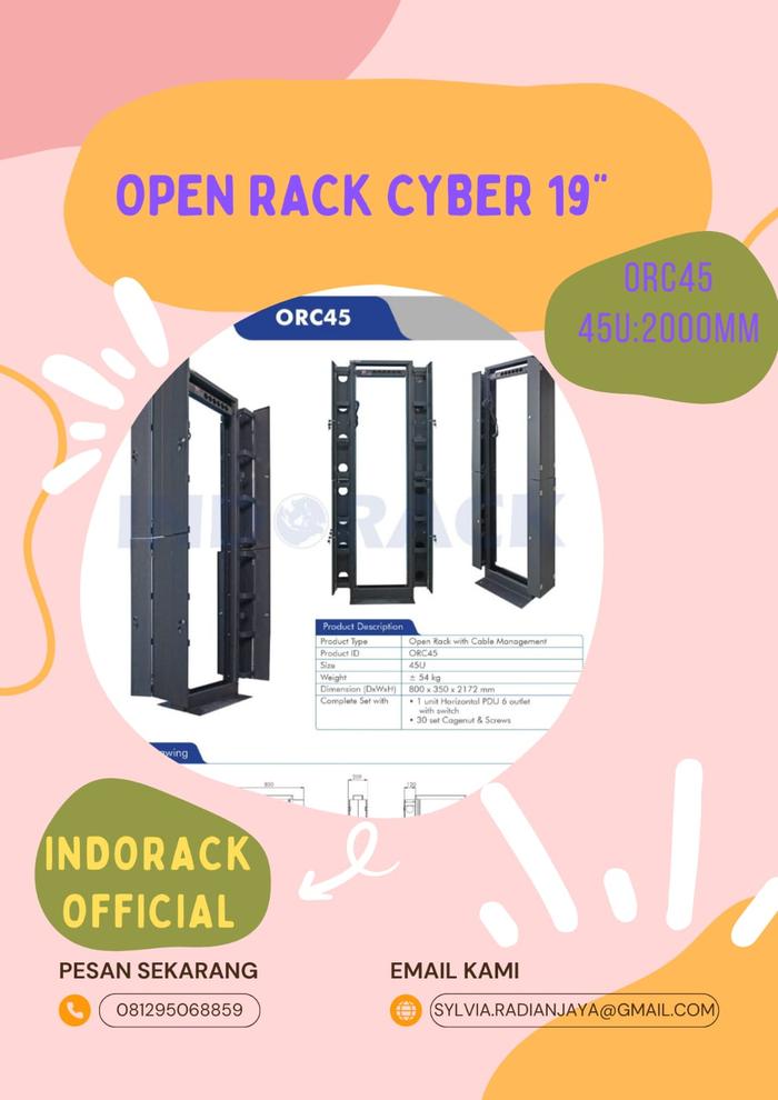 Jual ORC45-Open rack cyber-Rak server Open Rak Indorack - Jakarta Pusat ...