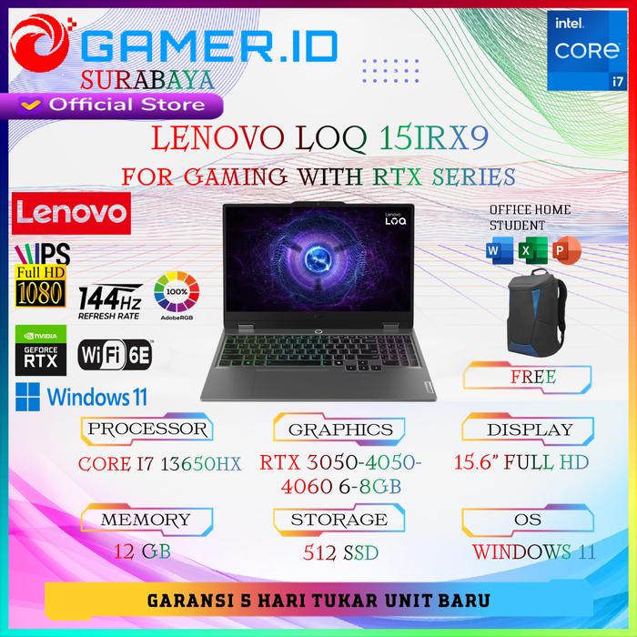 Promo Lenovo Loq 15IRX9 I7 13650HX RTX3060-4050-4060 6-8GB 12GB 512SSD W11 - ANTIGORES, RAM20 ...