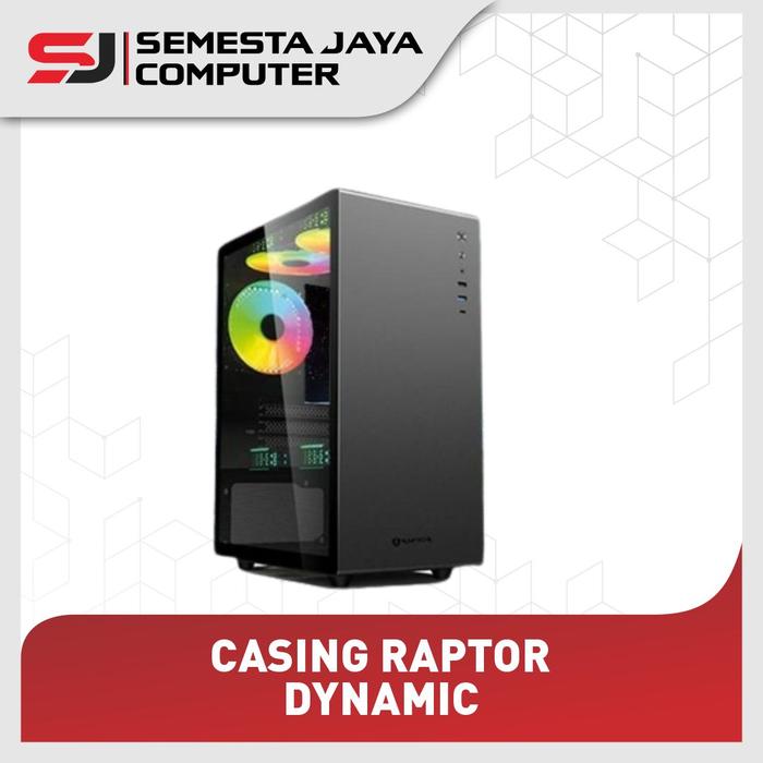 Jual Casing Raptor Dynamic Matx Gaming Case With 3 Fan Usb Type C Di ...