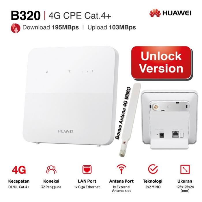Promo Huawei B320 Modem Router WiFi 4G LTE CPE Unlock All Operator ...