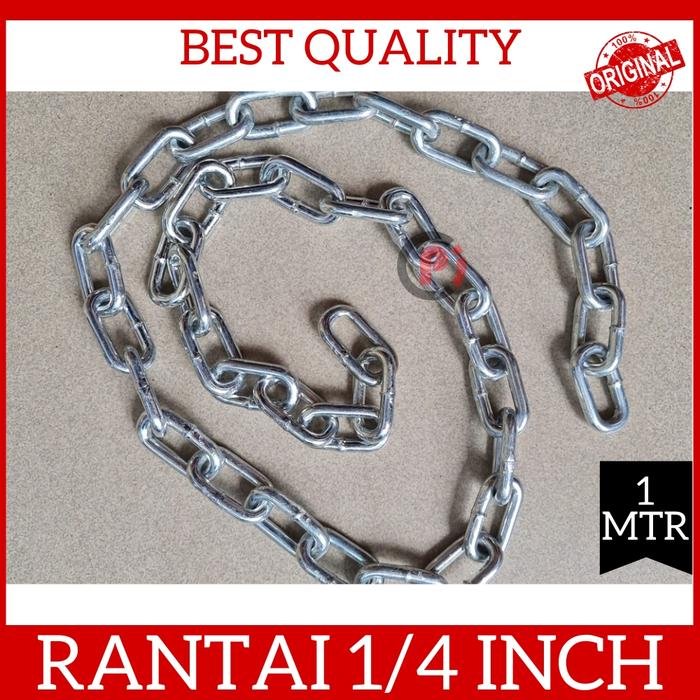 Jual Per 1 Meter Rantai Besi Ukuran Diameter Besi 6mm 1/4 Inch Gerbang ...