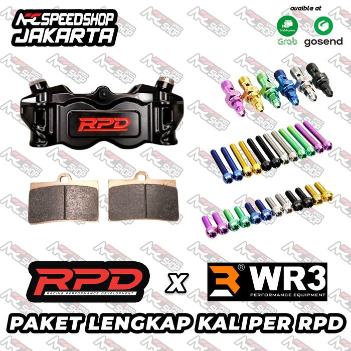 Jual KALIPER RADIAL BILLET RPD 100 MM CALIPER 4P 100MM + BAUT TITANIUM WR3 - PAKET LENGKAP ...